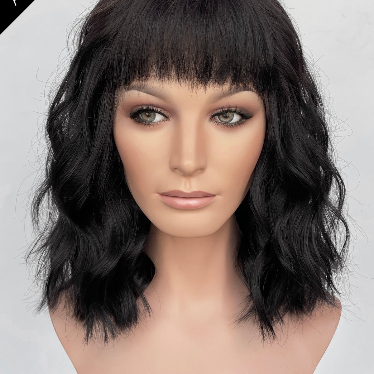 Ciara|16" Medium Wavy Jet Black Lace Front Natural Hair Wig – wifhair