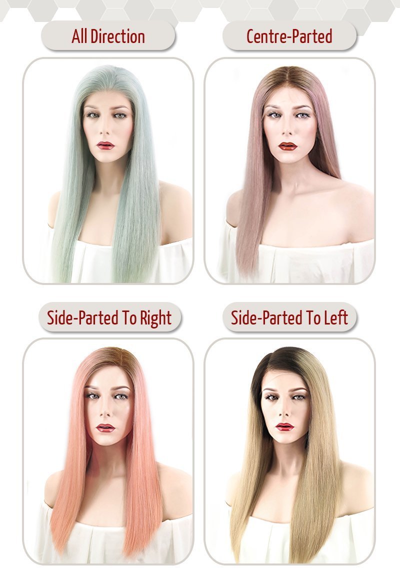 14" Medium Straight Rose Pink Lace Front Remy Natural Hair Wig HH180 ...